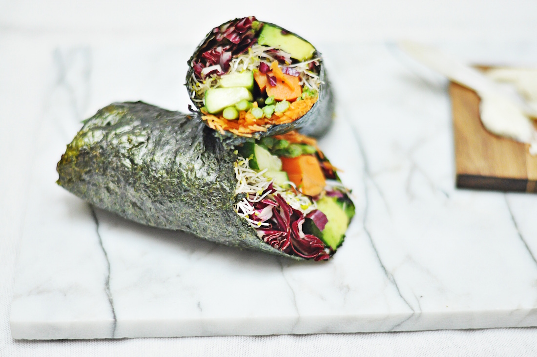 Grain Free Veggie Wrap With Nori - Live and Taste