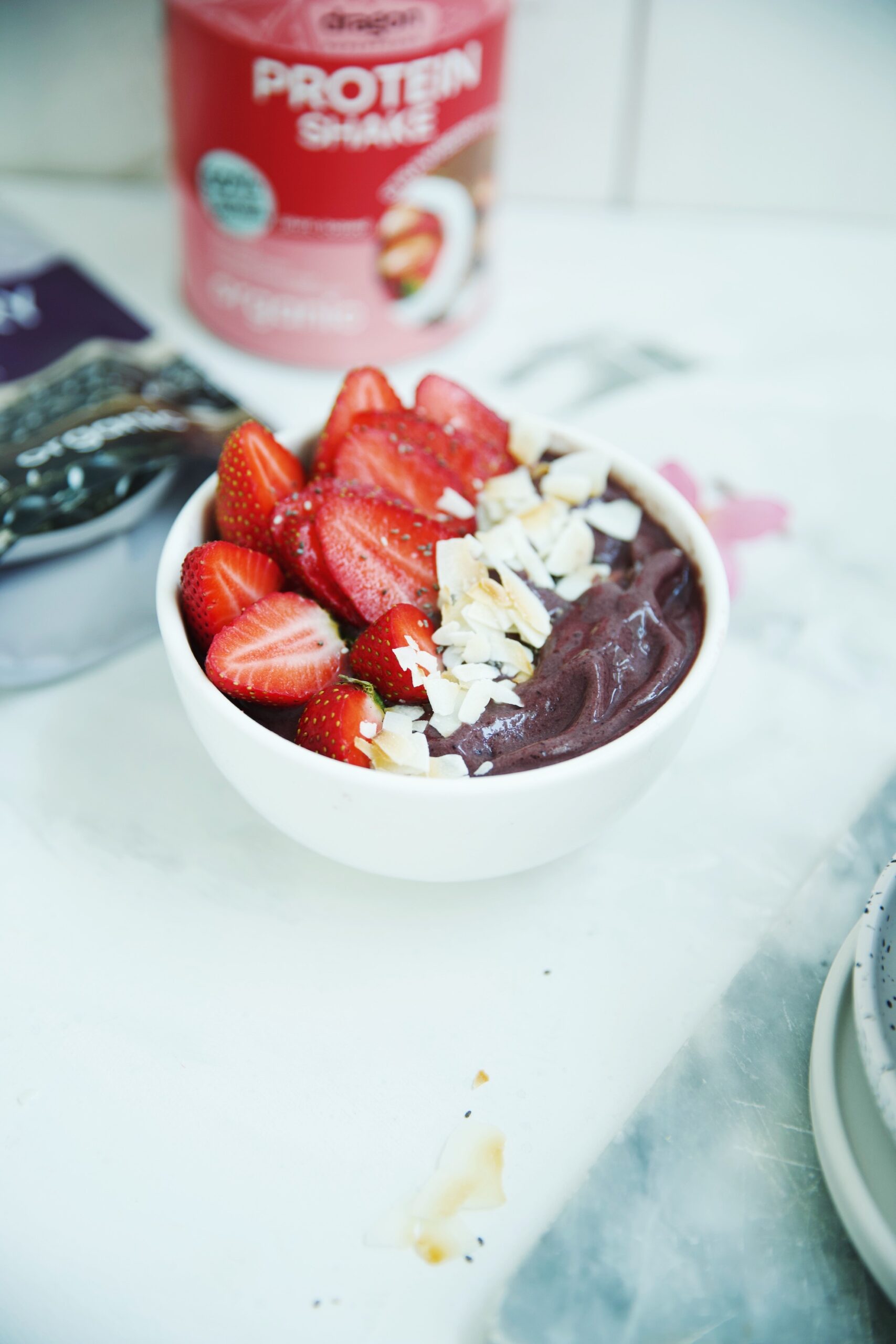 Acai Smoothie Bowl, With Extra Protein And Almond Butter - Live and Taste