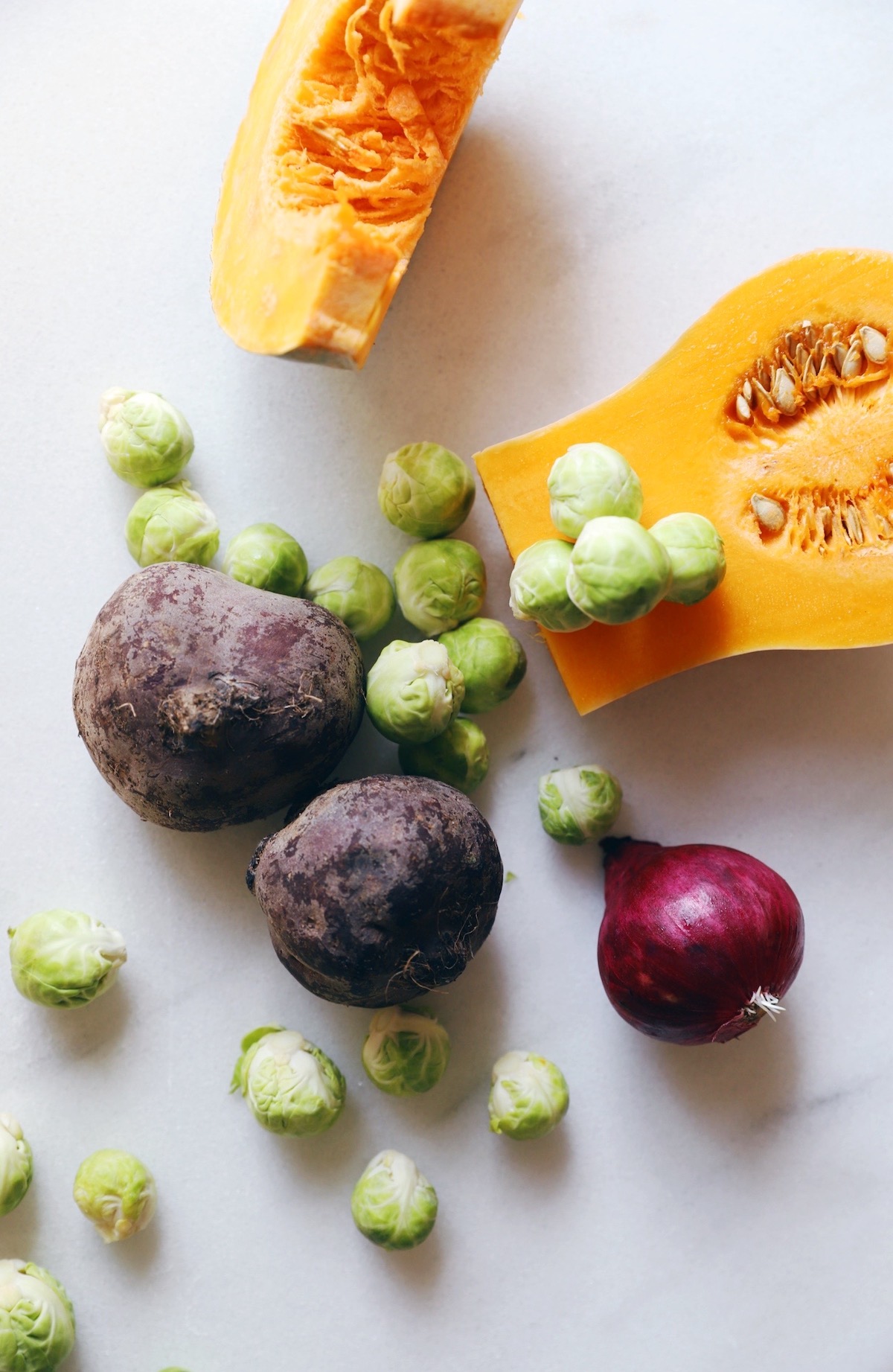 Roasted Winter Vegetables And Lemon Tahini Dressing - Live and Taste